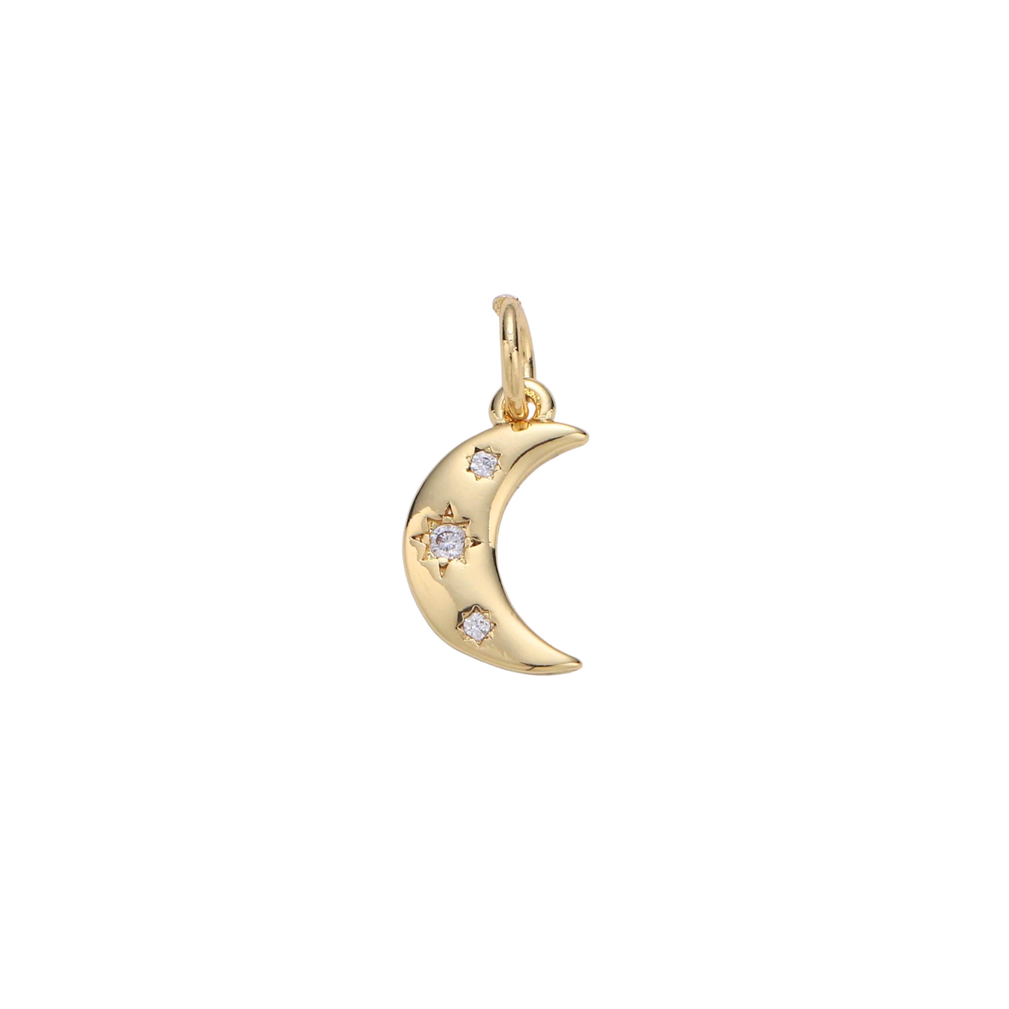Mini Crescent Moon CZ Stars – Hey Beautiful